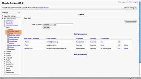 Moodle 2 Administration User Accounts Youtube