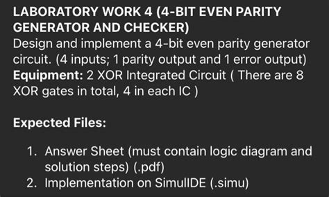 Laboratory Work 4 4 Bit Even Parity Generator And
