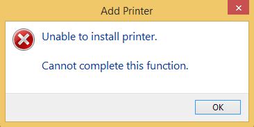 Windows Printer Installation Fails With Unable To Install Printer Some Driver Files Are