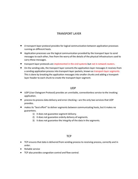 tcp transport layer a transport layer protocol provides for logical