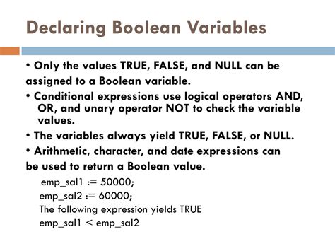 Ppt Introduction To Declaring Pl Sql Variables Powerpoint