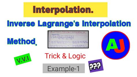 Inverse Lagrange Interpolation Formula Numerical Mathematics Youtube