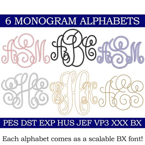 Monogram Font Dots Etsy