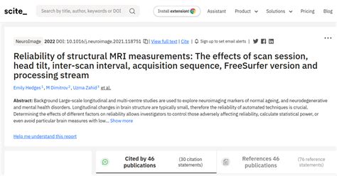 Reliability Of Structural Mri Measurements The Effects Of Scan Session