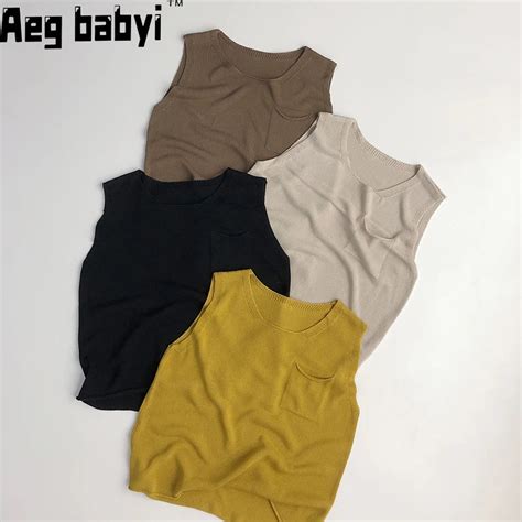 남녀공용 니트 조끼 할로우 아웃 민소매 풀오버 상의 얇은 스웨터 1 6 세 한국 여름 Aliexpress