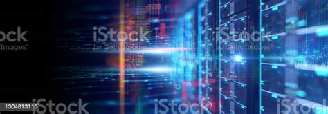 데이터 센터 배너에 서버 랙이 있는 서버룸입니다 3d 일러스트레이션 서버실에 대한 스톡 사진 및 기타 이미지 서버실