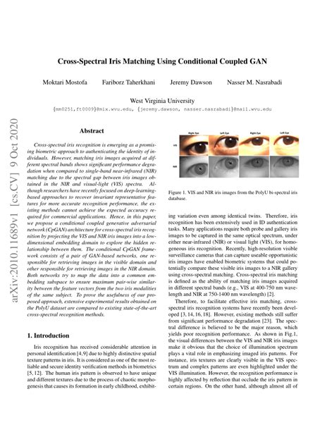 pdf cross spectral iris matching using conditional coupled gan