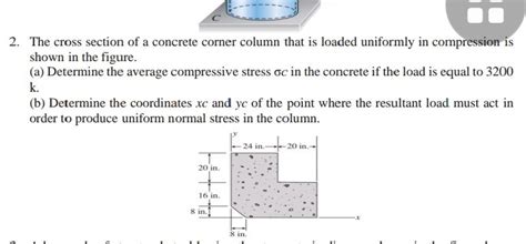 Solved 2 The Cross Section Of A Concrete Corner Column That Is Loaded Uniformly In Compression