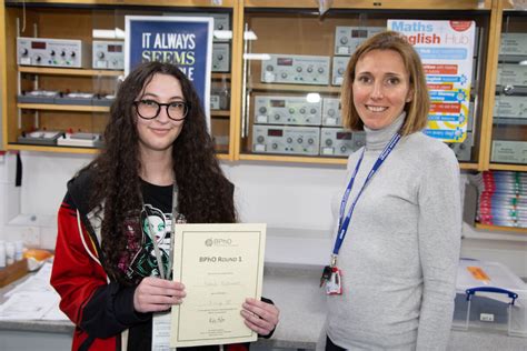 Science Babe Success In The British Physics Olympiad Runshaw College
