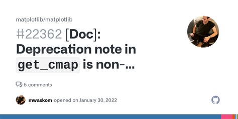 [doc] deprecation note in `get cmap` is non actionable · issue 22362