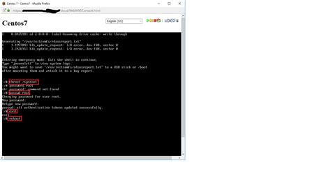 Reset Lost Root Password CentOS 7 Jordansphere