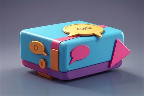 Premium Photo Speech Bubble D Box Chat Button Message Talk Balloon In Render Style Vector