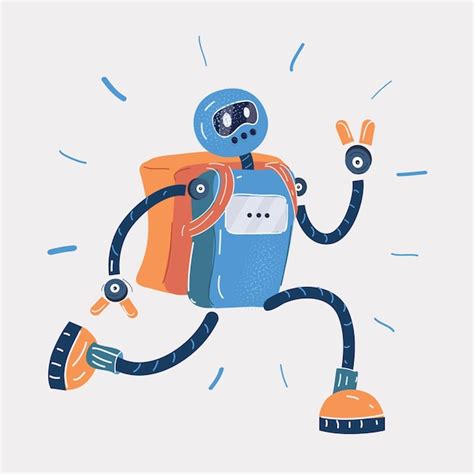 Premium Vector Vector Illustration Of Delivery Robot Run