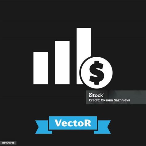 흰색 원형 차트 인포 그래픽 및 검은 색 배경에 격리 달러 기호 아이콘입니다 다이어그램 차트 기호입니다 벡터 일러스트레이션 0