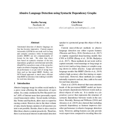 Abusive Language Detection Using Syntactic Dependency Graphs Acl Anthology