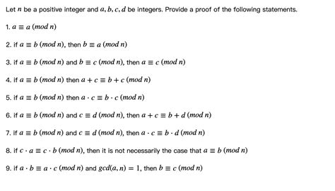Solved Let N Be A Positive Integer And A B C D Be Chegg