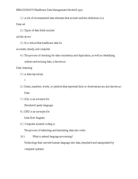 Db Him 220 X4979 Module 3 Qui Z 03212024 Him 220x4979 Healthcare Data
