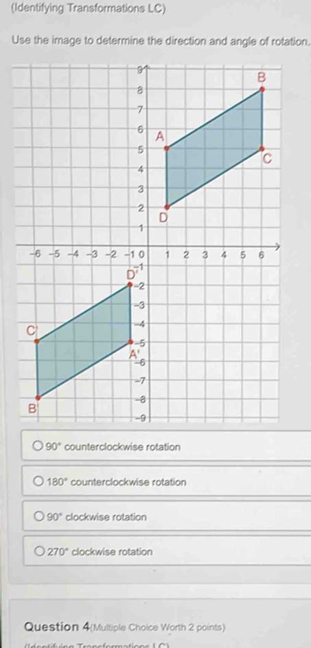 Solved Identifying Transformations Lc Use The Image To Determine The
