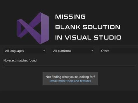 Fixing Missing Blank Solution In Visual Studio