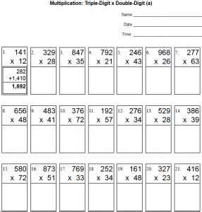 Partial Products Multiplication Strategies Worksheets Library