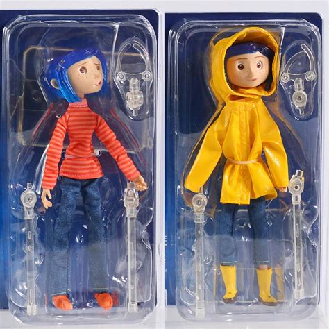 Neca Coraline In Striped Shirt Yellow Raincoat 7 Abs Pvc Action