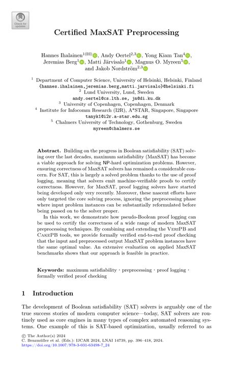 Pdf Certified Maxsat Preprocessing