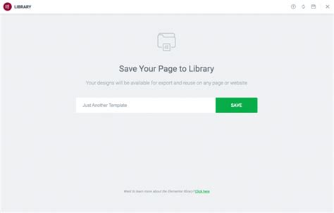 how to save a page as a template in elementor elementor
