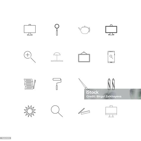 창조적인 프로세스 및 설계 선형 얇은 아이콘 설정합니다 간단한 벡터 아이콘 설명 0명에 대한 스톡 벡터 아트 및 기타 이미지 0명 눈금자 디자인 Istock