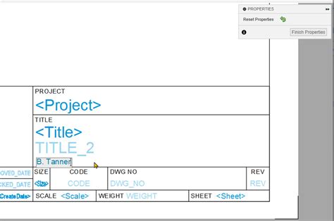 how to set a custom name or other attribute in a title block in fusion drawing