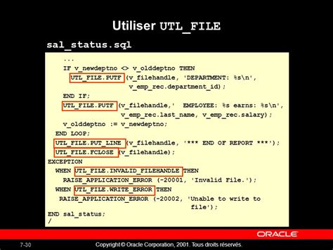 Packages fournis par Oracle ppt télécharger