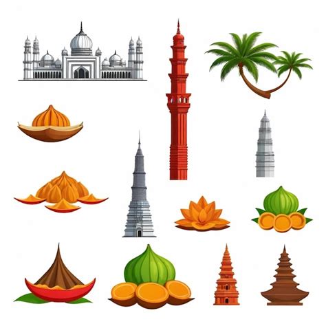 Una Colección De Diferentes Tipos De Edificios Y Edificios Vector Premium