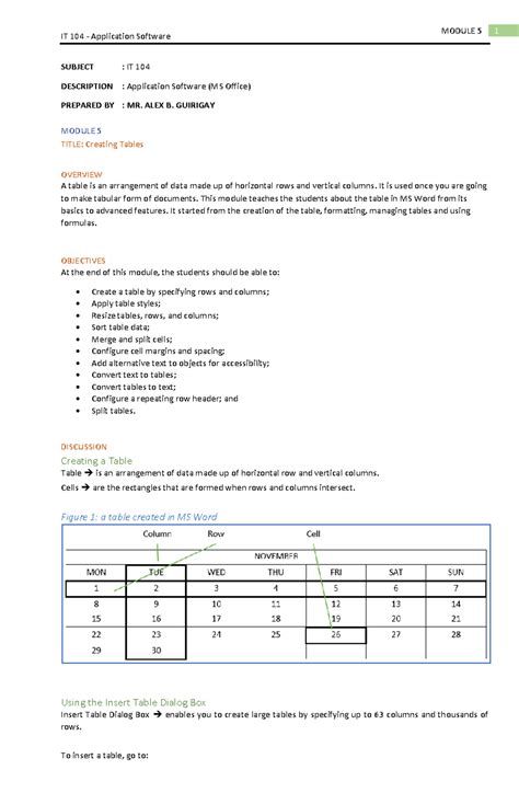 It 104 Application Software Module 5 It 104 Application Software