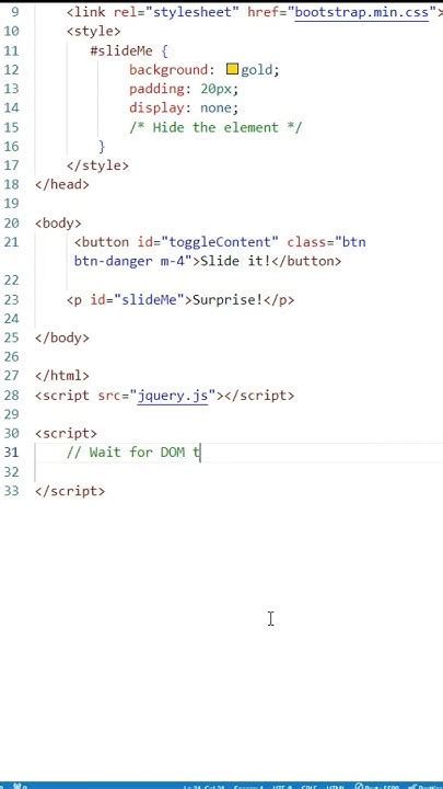 Slide Down In Jquery Jquery Javascript Html Css Webdesign Shorts Youtube