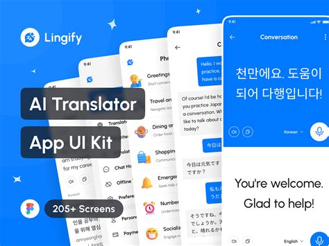 Liny Ai Translator App Ui Kit Behance