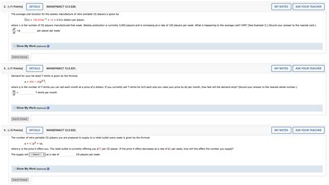 Solved The Average Cost Function For The Weekly Manufacture