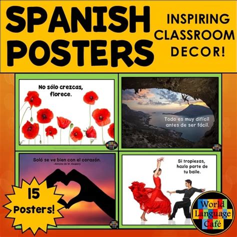 Spanish Posters Spanish Classroom Decor Spanish Signs Spanish Class Decor