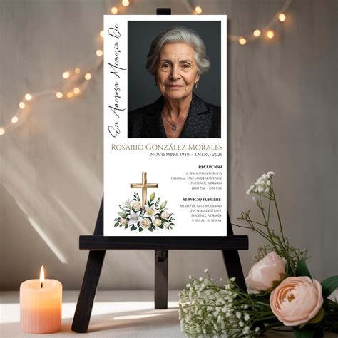 Spanish Catholic Funeral Invitation Editable Funeral Invite Template