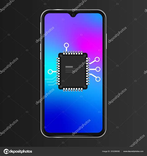 Soc System On A Chip Smartphone Cpu Microprocessor Vector Stock Vector By ©bakhtiarzein 303296080