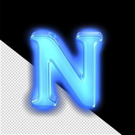 El Símbolo Azul Neón Letra N Archivo Psd Premium