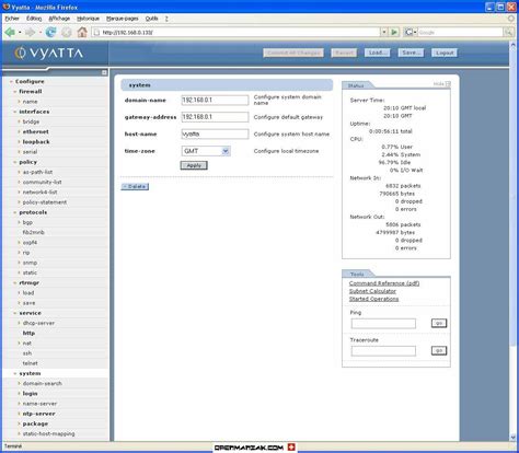 vyatta web platform configure mode
