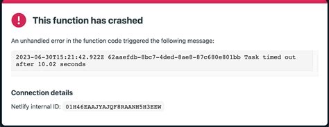 Having Task Timeout Error After 1002 Seconds Support Netlify