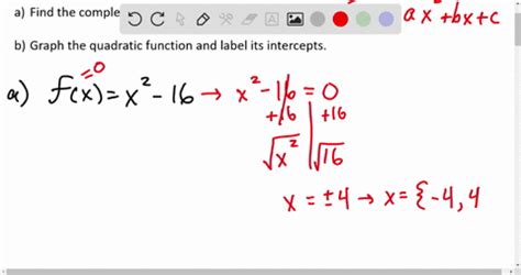 SOLVED Find The Complex Zeros Of Each Quadratic Function Graph Each Function And Label The