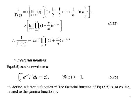 Ppt 5 The Gamma Function Factorial Function Powerpoint Presentation Id 326007