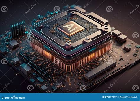 Futuristic Microchip Processor Quantum Computer Future Technologies