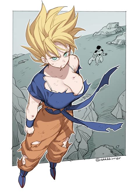 Rule 34 1girls Big Breasts Bra Cleavage Dragon Ball Dragon Ball Z Female Female Goku Female