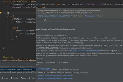 Java Missing Permissions Required By GoogleMap SetMyLocationEnabled