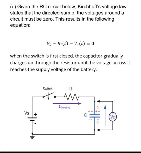 Solved C Given The RC Circuit Below Kirchhoff S Voltage Chegg