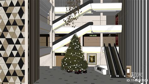 现代商场中庭su模型下载【id 1140317109】 知末su模型网