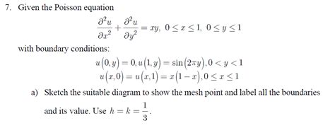 Solved Given The Poisson Equation Chegg