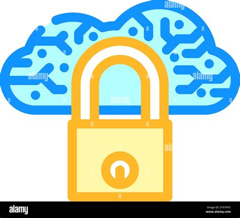 Security Lock Cloud Computing Color Icon Vector Illustration Stock Vector Image And Art Alamy